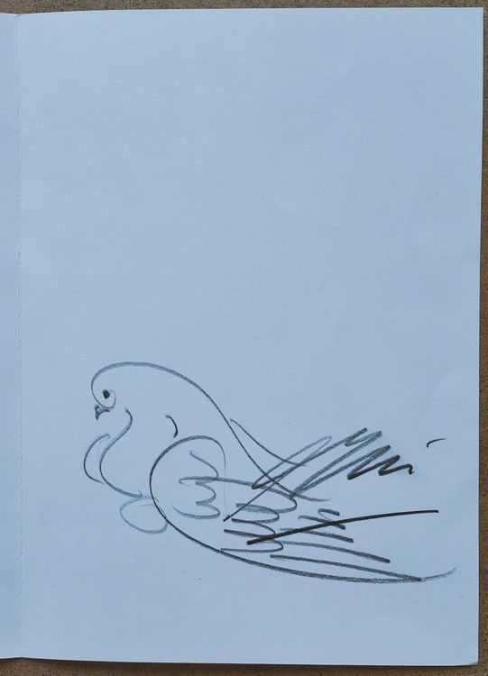 Hans Erni «Friedenstaube» Zeichnung signiert; Karte Pferde (Gebraucht) in Aarburg für CHF 23 ...