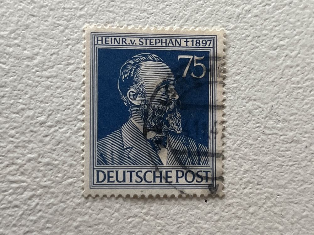 Deutsche Post Briefmarke Heinrich v. Stephan 75 Pfennig (Gebraucht) in Chiasso für CHF 0.8 – mit ...