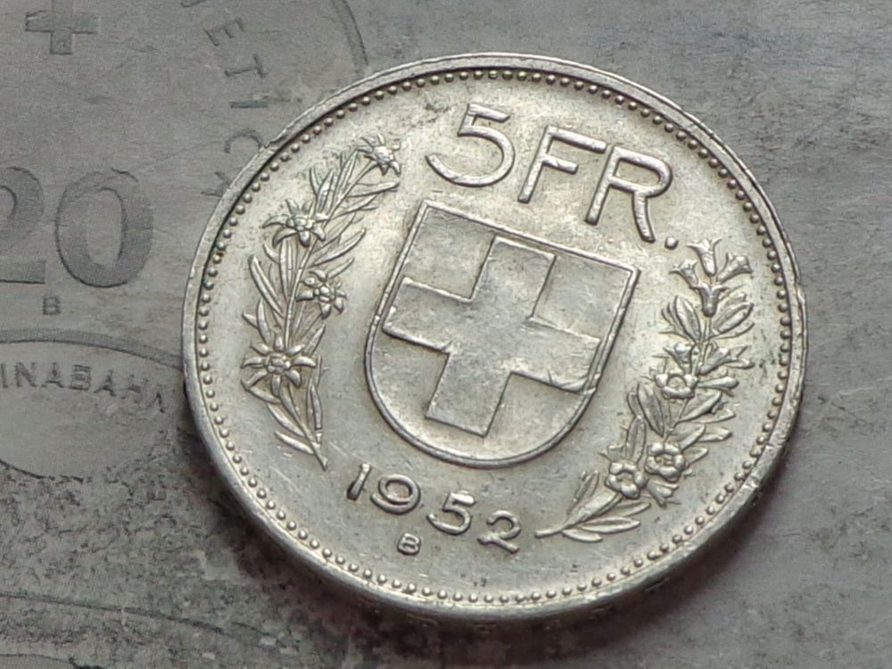 5 Fr. 1952 B Très belle - Rare (Gebraucht) in Pully für CHF 22 – mit Lieferung auf Ricardo kaufen