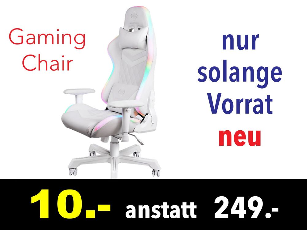 🔴 DELTACO RGB Gaming Chair - weiss (Neu und originalverpackt) in Zürich ...