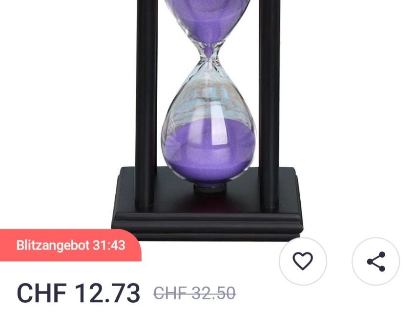 Sanduhr 30min Hourglass Sandtimer Halfhour sablier Clessidra (Neu ...