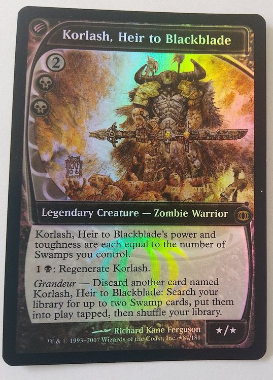 2x Magic the Gathering Karte Korlash Heir to Blackblade foil (Gebraucht ...