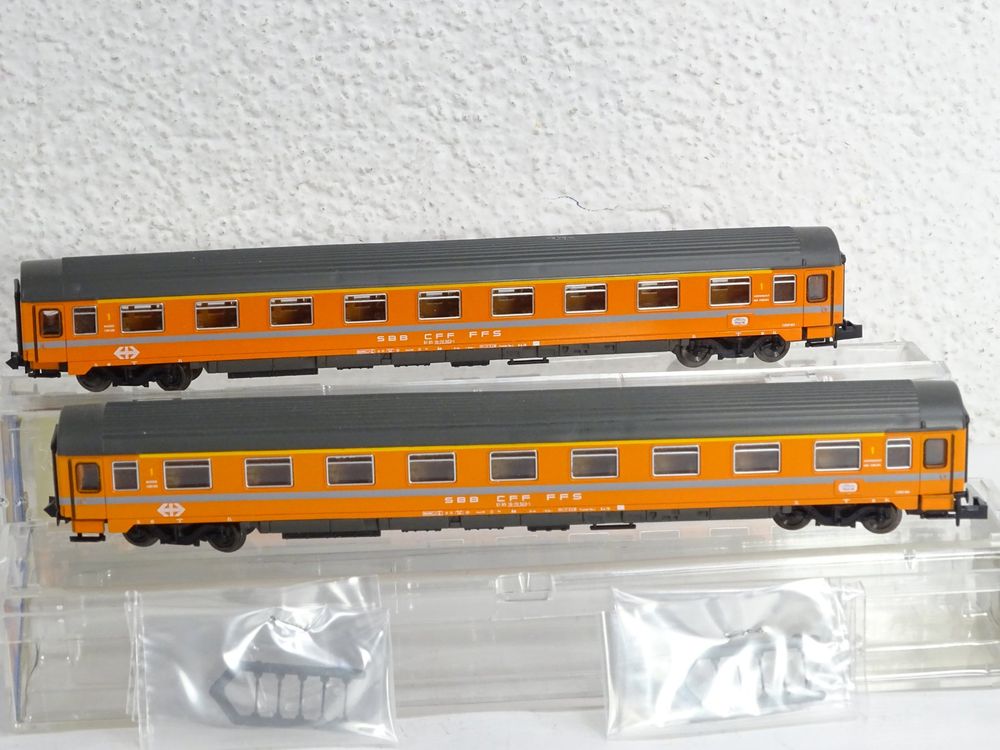 Roco 2 x 2261D Personenwagen SBB, Orange,Spur N, OVP (19) (Gebraucht ...