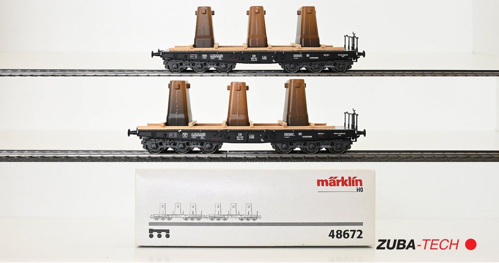 Märklin 48672 Schwerlastwagenset Kokillenguss 2-tlg DB H0 WS (Neu ...