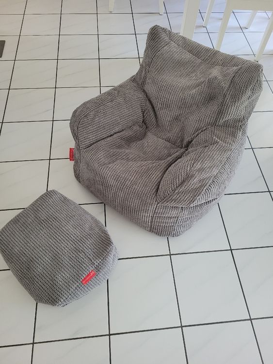 Loungesessel mit Fussschemel, Cord, Grau, Top Zustand! (Neu (gemäss Beschreibung)) in Belp für ...