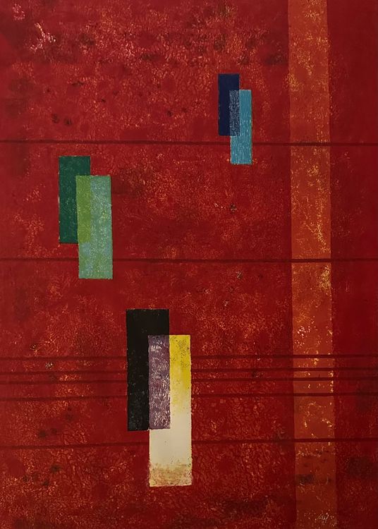 Abstrakte Grosse Lithographie Handsigniert | Kaufen auf Ricardo