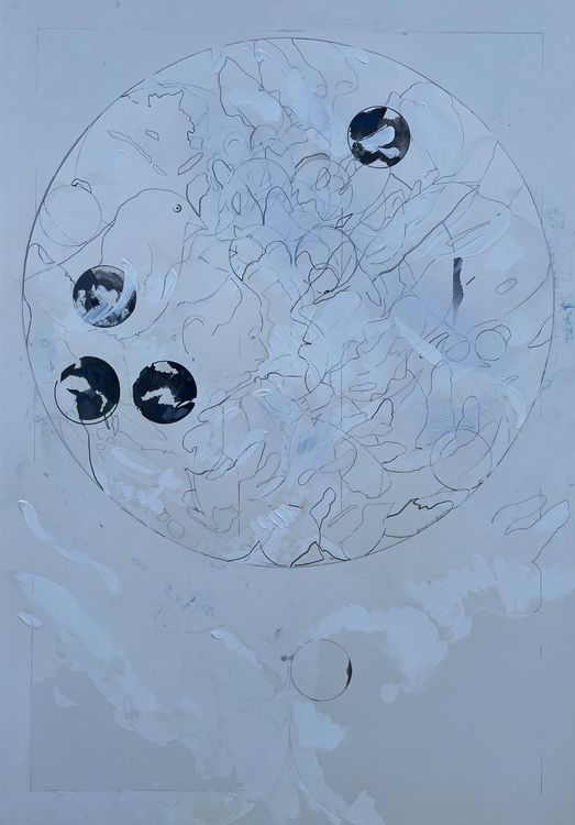 Grosse Abstrakte Mischtechnik unleserlich Signiert | Kaufen auf Ricardo