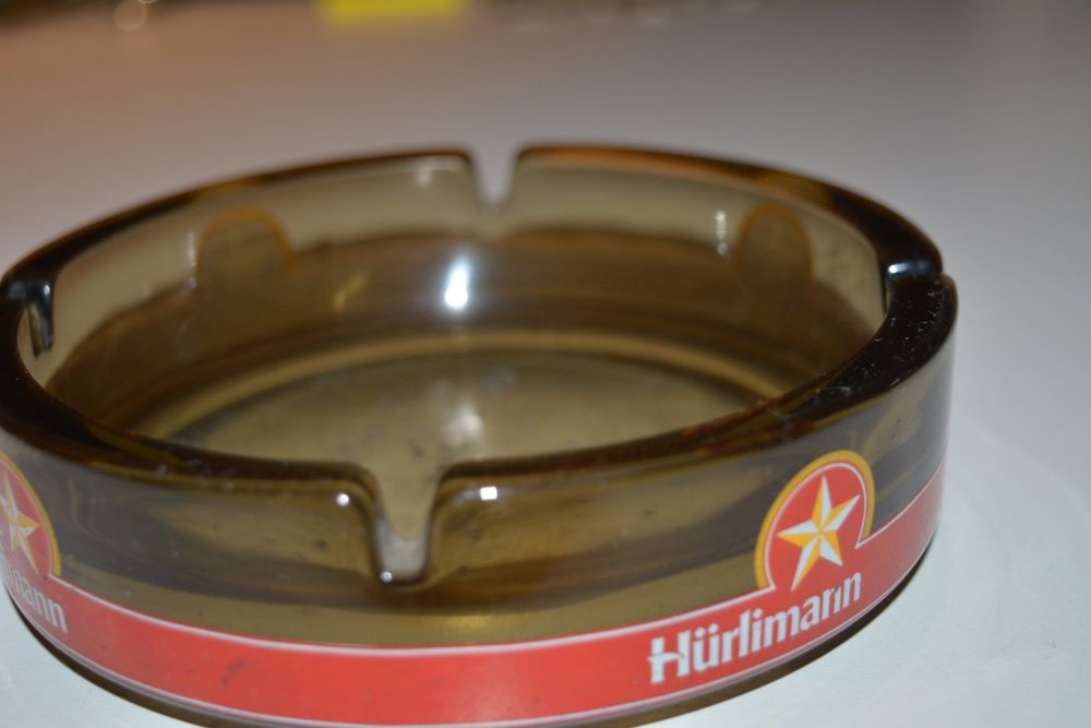HÜRLIMANN Aschenbecher retro tabak zigaretten glas alt (Gebraucht) in ...