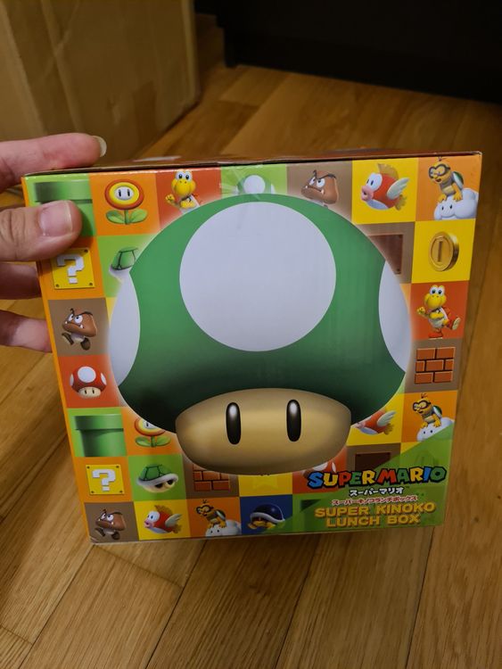 Super Mario Super Kinoko Lunch Box Green 1 up Mushroom (Neu und ...