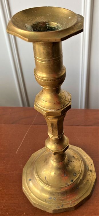 alter Messing Kerzenständer Kerzenhalter massiv 22 cm | Kaufen auf Ricardo