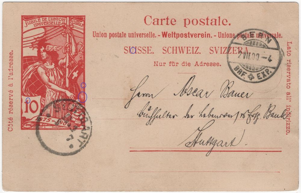 10 Rp. UPU - Ganzsachen Postkarte mit ET-O BERN 2.VII.1900 | Kaufen auf Ricardo