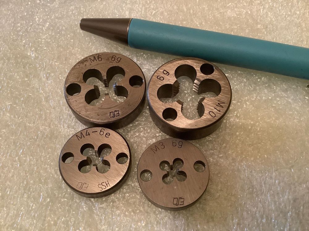 4 Schneideisen Filière M3, M4, M6 und M10, Neu von ESO Swiss (Neu (gemäss Beschreibung)) in ...