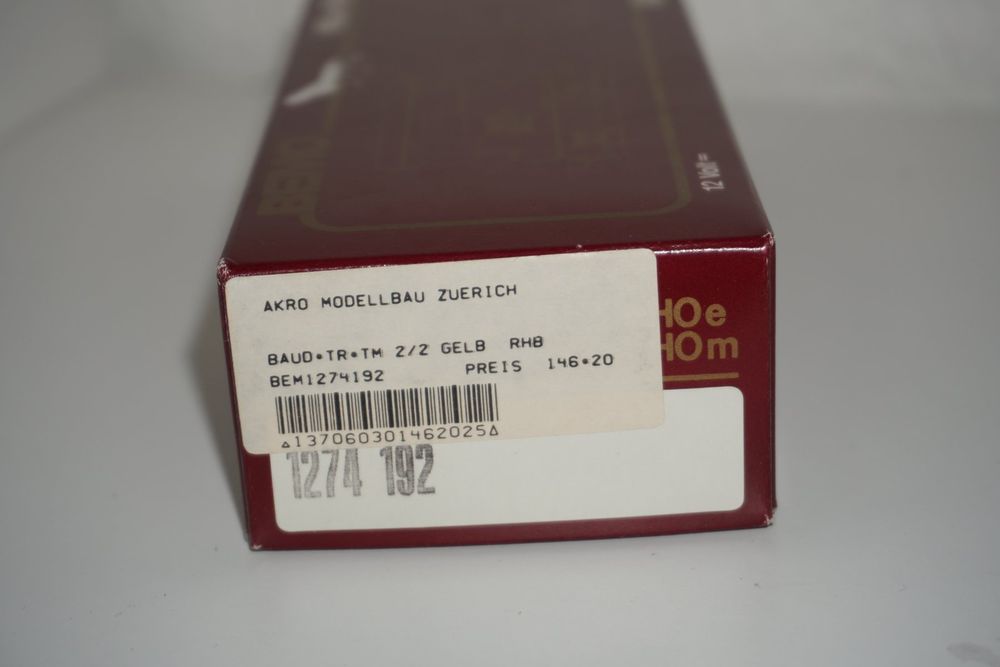 BEMO 1274 192 - RhB Tm 2/2 92 Rangiertraktor gelb H0m (Gebraucht) in ...