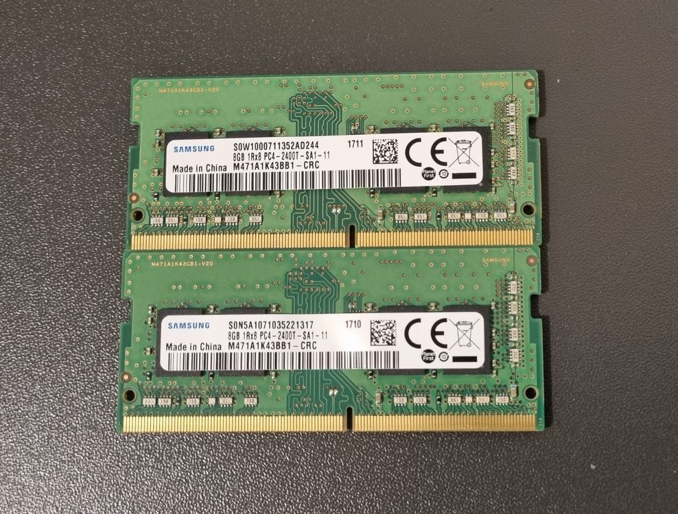 2 x SAMSUNG 8GB 1Rx8 PC4 - 2400T - SA1 - 11 RAM (Gebraucht) in Luzern ...