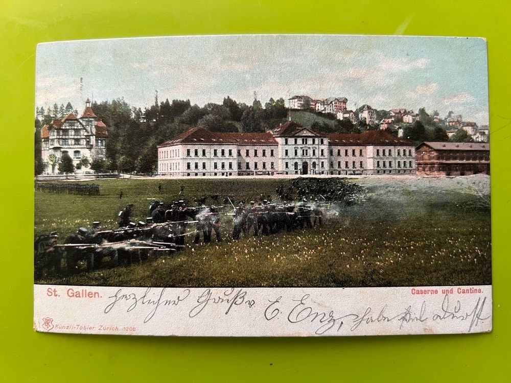 MILITÄRKASERNE MIT KANTINE IN ST.GALLEN STEMPEL 1908 (Gebraucht) in Bernhardzell für CHF 6 – mit ...