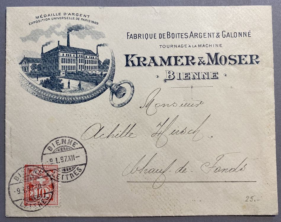61B Illustrietrer Briefumschlag Kramer+Moser, Bienne (Gebraucht) in ...