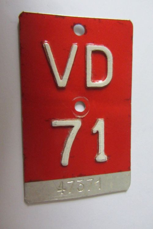PLAQUE VD 1971 (D'occasion) à pour CHF 6 – avec livraison | Acheter sur ...
