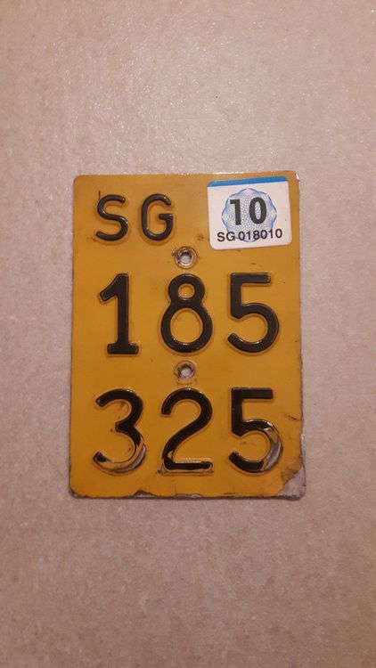 Mofa Nummernschild SG 185 325 (Gebraucht) in Wilen b. Wil für CHF 4 ...