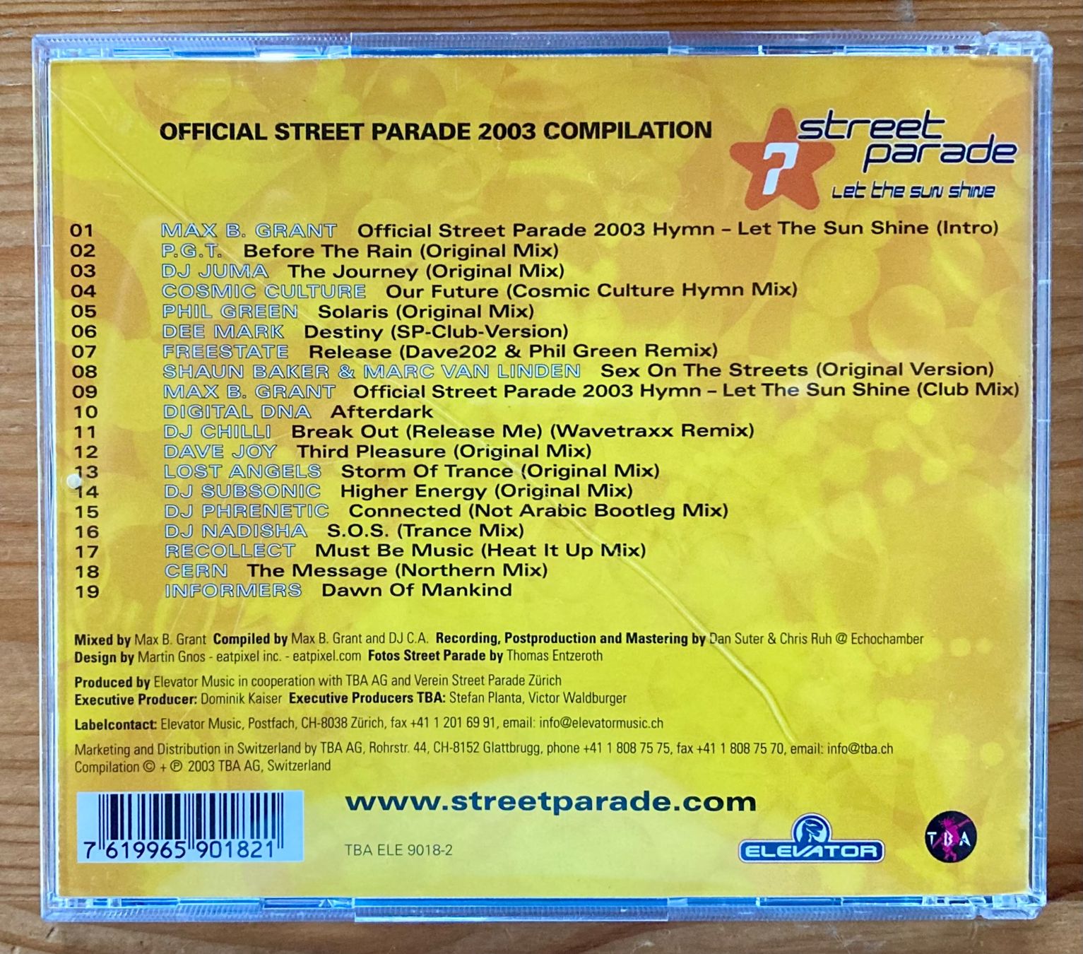 Street Parade 2003 - DJ Max B. Grant (TBA Records, 2003) (Neu (gemäss ...