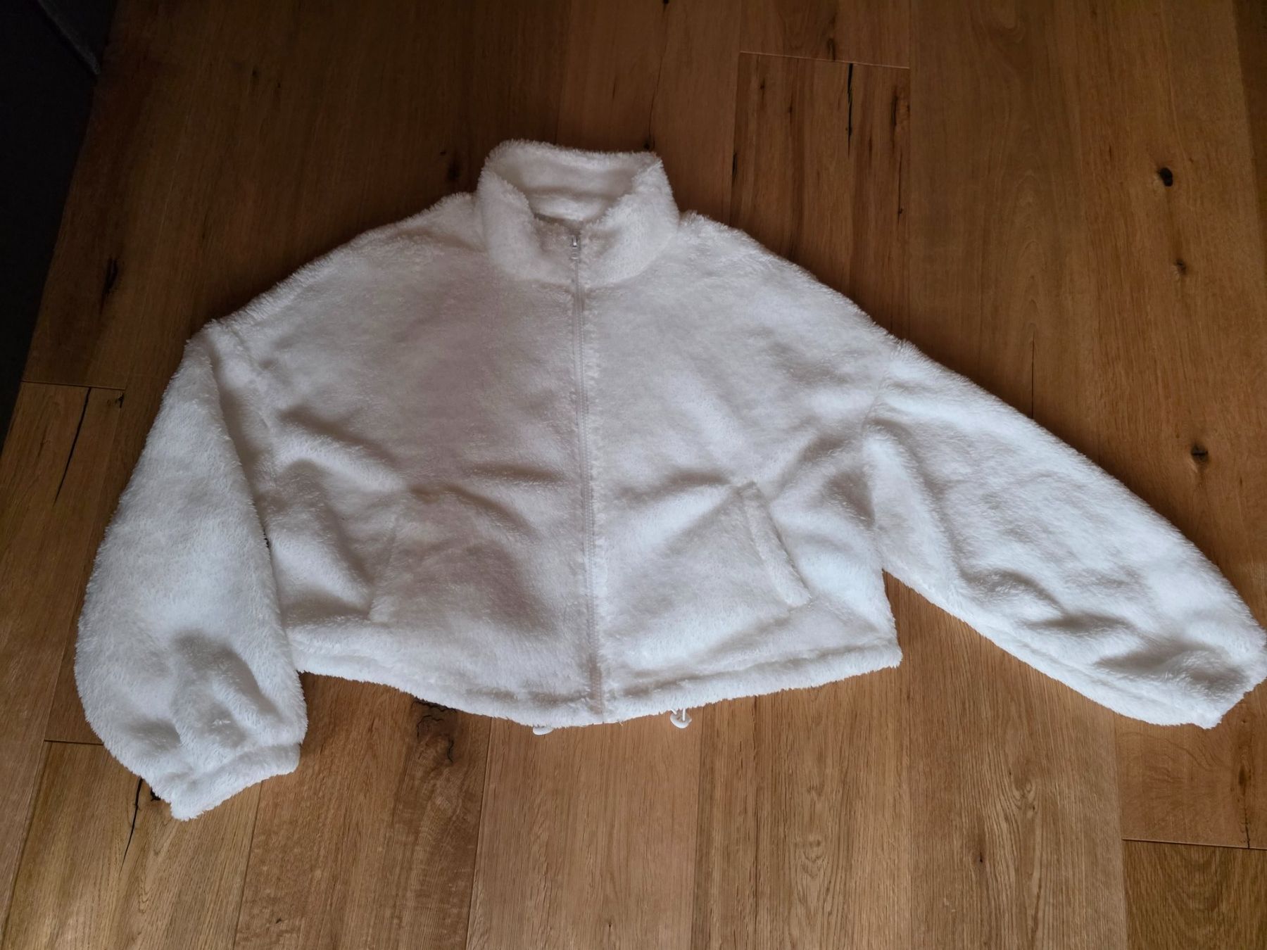 Weisse Teddy Jacke, ideal für den Übergang, Grösse S (Neu (gemäss ...
