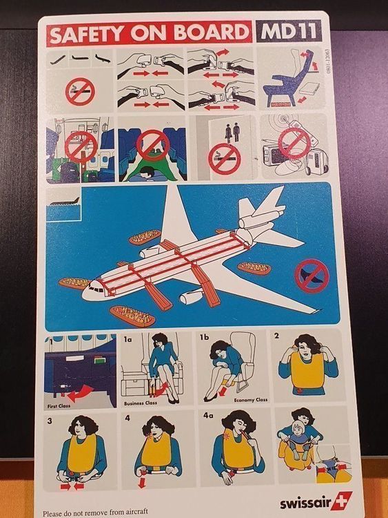 SWISSAIR SAFETY CARD MD-11 (Gebraucht) in Glattfelden für CHF 15 – mit ...