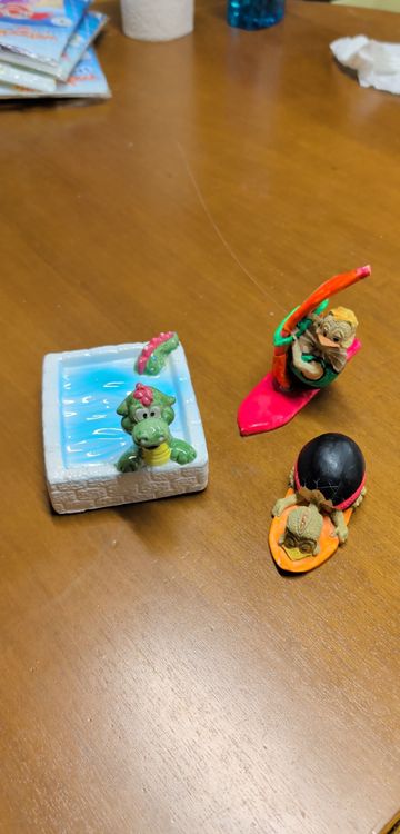 Witzige Figuren Sets, Krokodil, Ente, Surfer, Top Zustand (Neu (gemäss ...