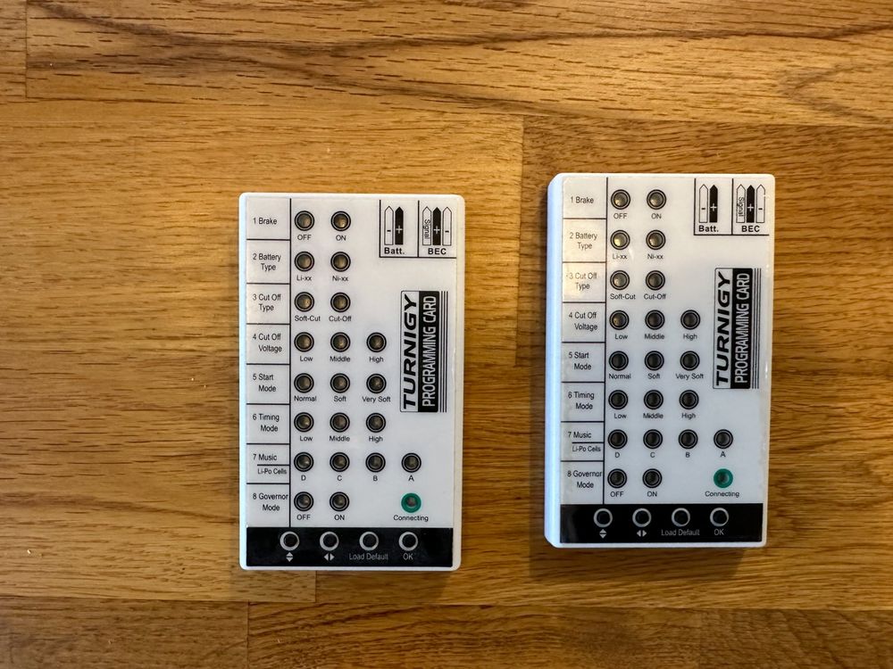 2x Turnigy ESC Programming Card RC FPV Drone | Kaufen auf Ricardo