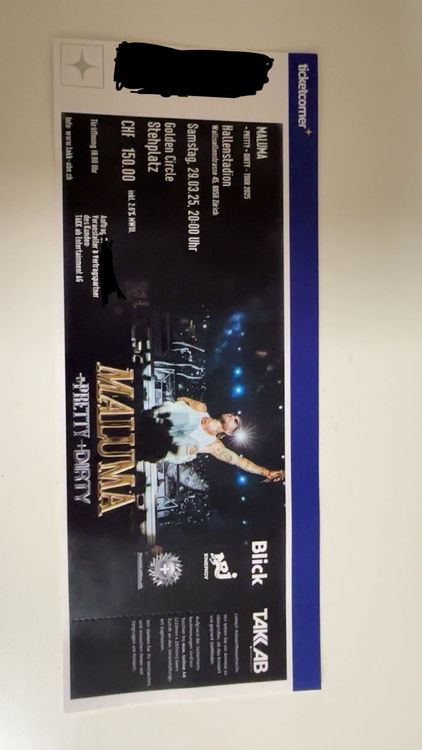 Maluma Hallenstadion Zürich Goldencircle (Neu (gemäss Beschreibung)) in ...