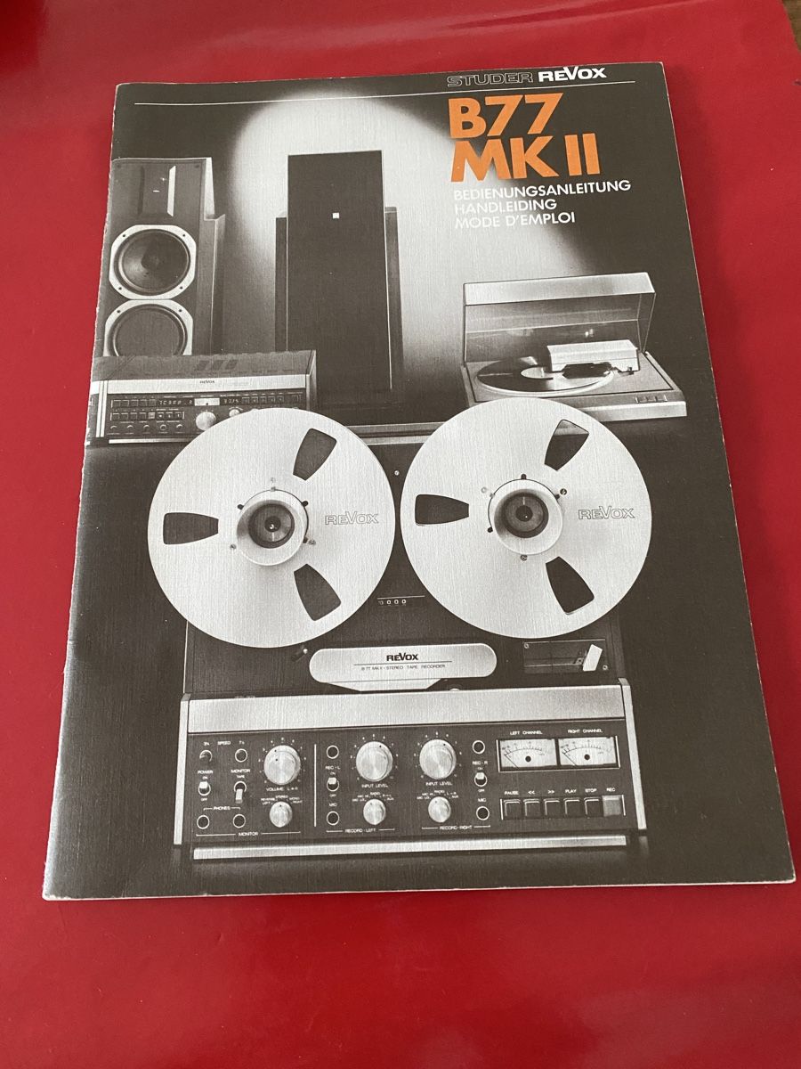 Revox B77 MKll Bedienungsanleitung (Gebraucht) in Luzern für CHF 28 – nur Abholung auf Ricardo ...