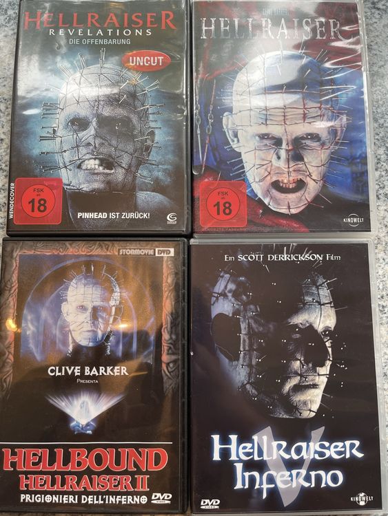 4 DVDs Hellraiser Horrorfilme Pinhead Cenobiten Blut Grusel (Gebraucht ...
