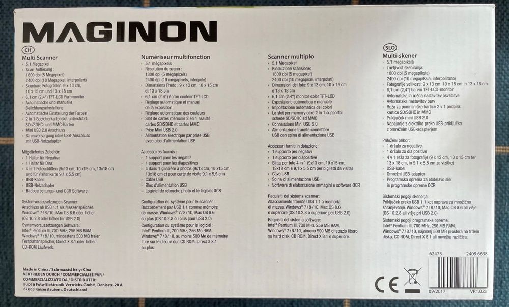 MULTI SCAN 3 in 1 für Dias, Fotos, Negative Maginon MS 7100 (Gebraucht ...