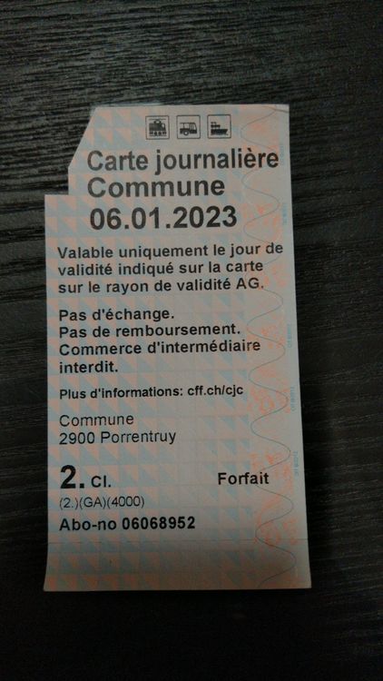 CFF Carte Journalière / SBB Day Pass / SBB Tageskarte (Neu (gemäss ...
