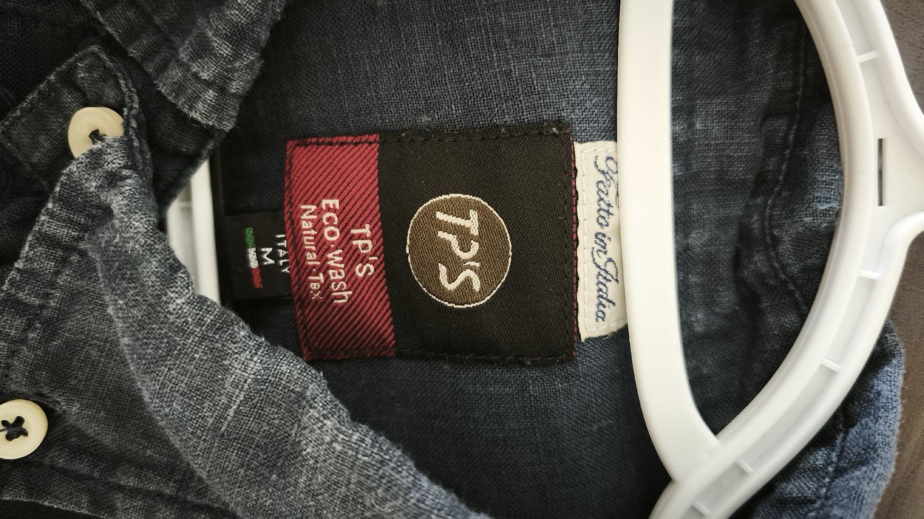 camicia a manica lunga Tipo's blu 100% Lino made in italy M (Usato) a ...