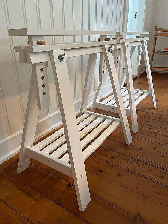 2 x IKEA MITTBACK Böcke, weiss trestels (Gebraucht) in St. Gallen für ...