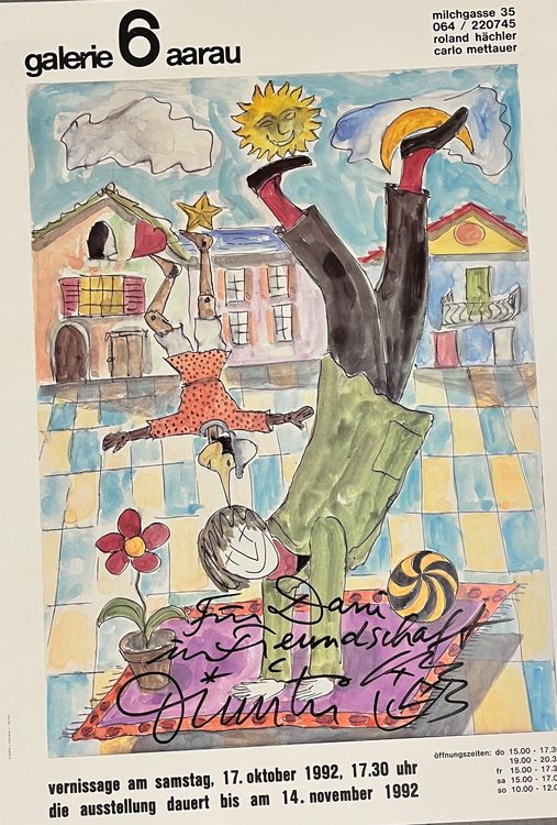Dimitri (1927-2022) Galeri 6 Aarau Plakat Handsigniert (Gebraucht) in Hochdorf für CHF 10 – mit ...