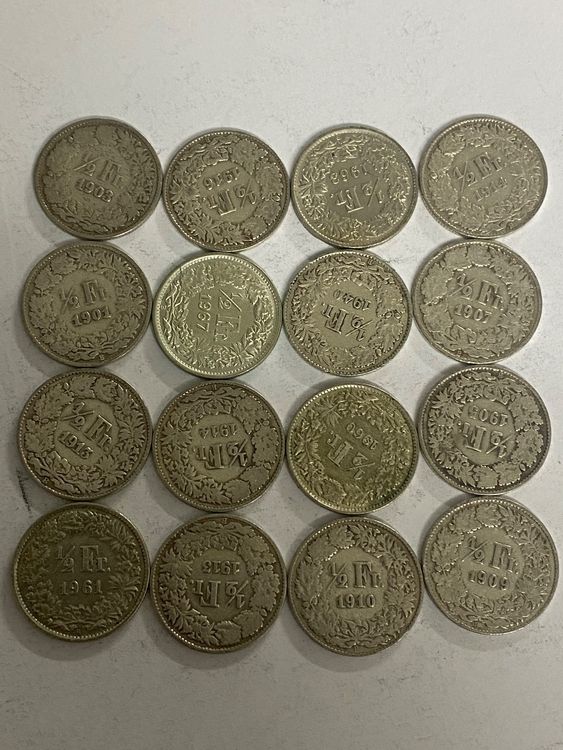 16 Stk 50 Rp Div Jahre Silber (11) (Gebraucht) in Ballwil für CHF 22 – mit Lieferung auf Ricardo ...