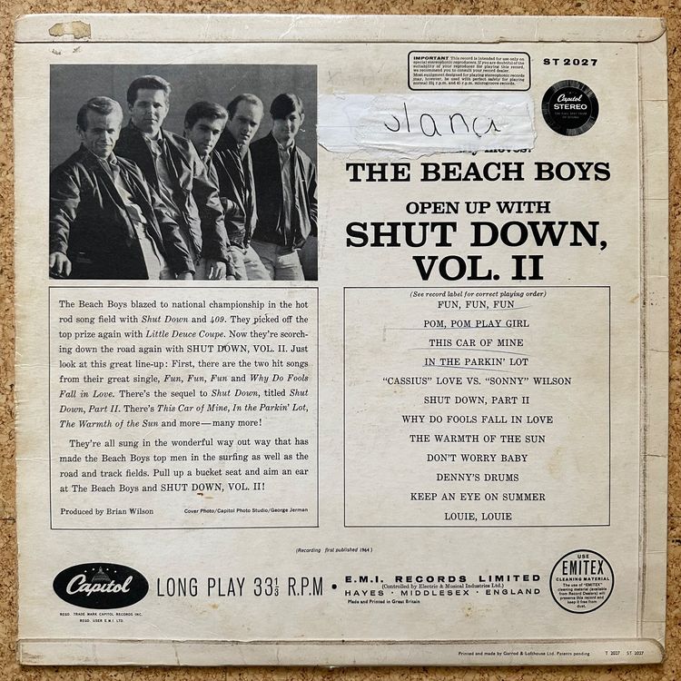 LP - The Beach Boys – Shut Down Volume 2 (Usato) a Breganzona per CHF ...