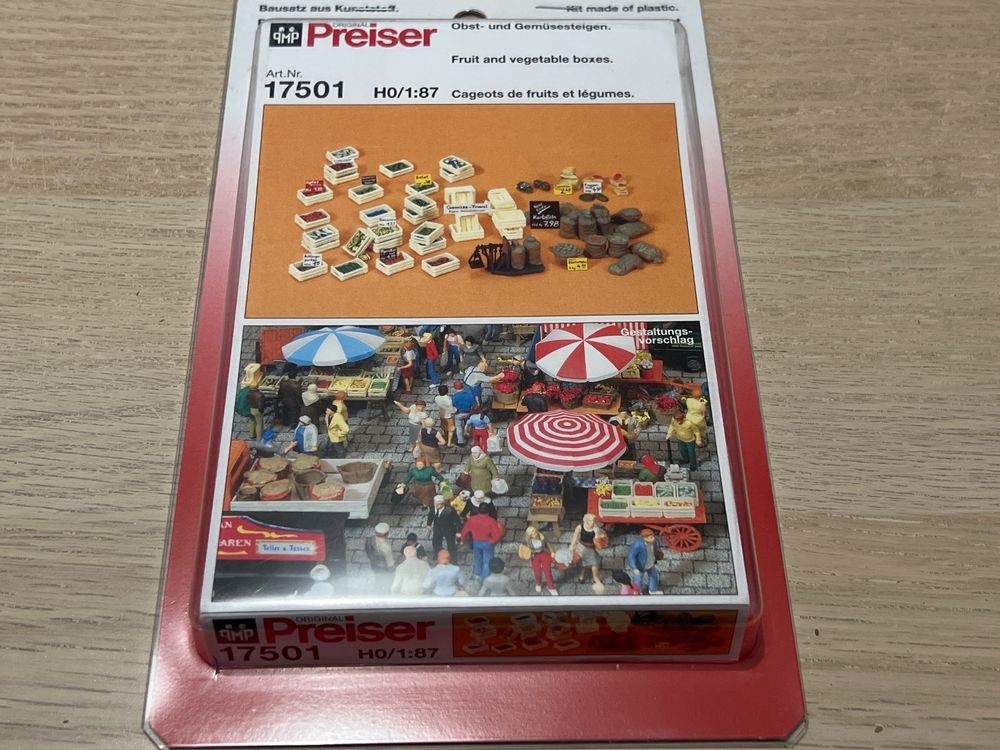 Preiser 17501 Obst- und Gemüsesteigen H0 OVP NEU (Neu und ...