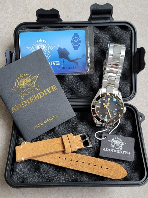 Addiesdive AD2101 Seiko NH35 Uhrwerk Taucheruhr + Gratisband (Neu und ...