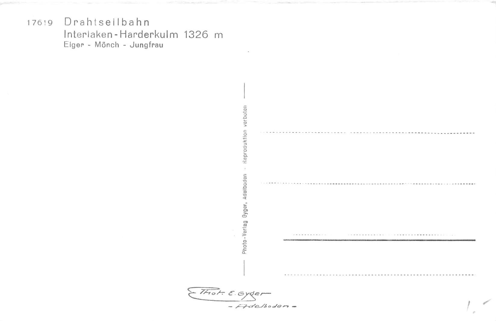 Interlaken Harder Kulm (BE) Standseilbahn mit Panoramablick (Usato) a ...