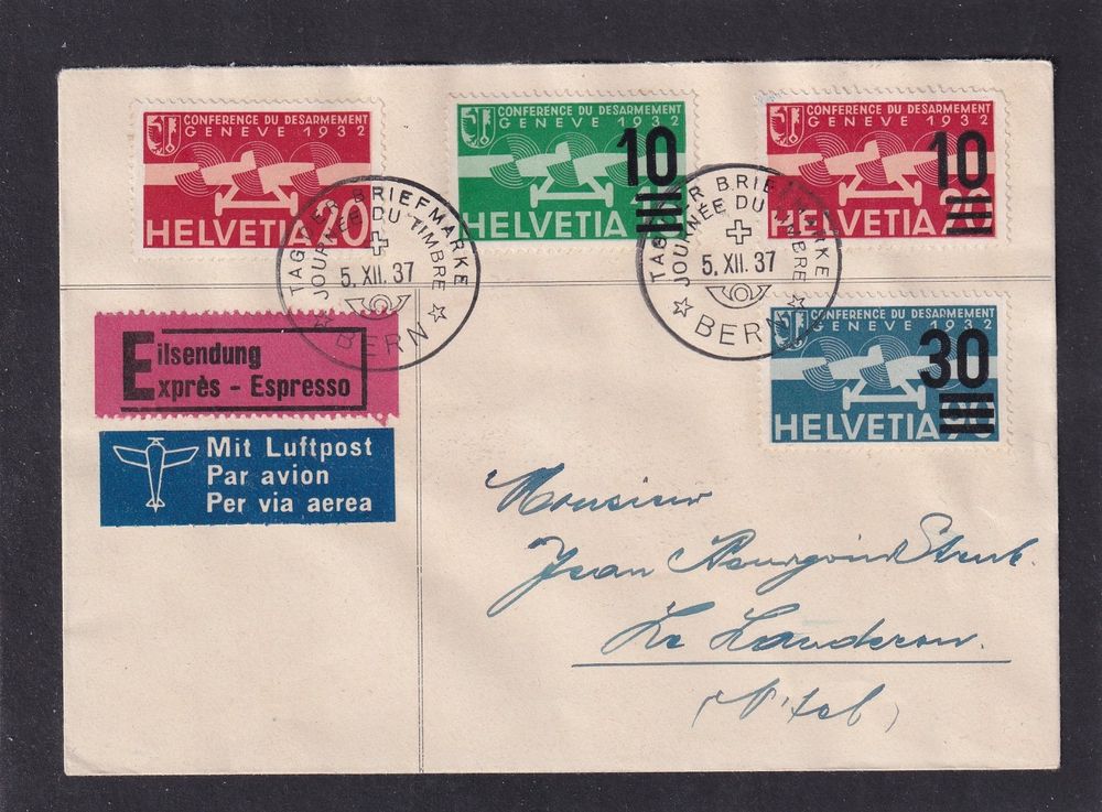 Journée du timbre - Bern 1937 (D'occasion) à Orvin pour CHF 13.5 – avec ...