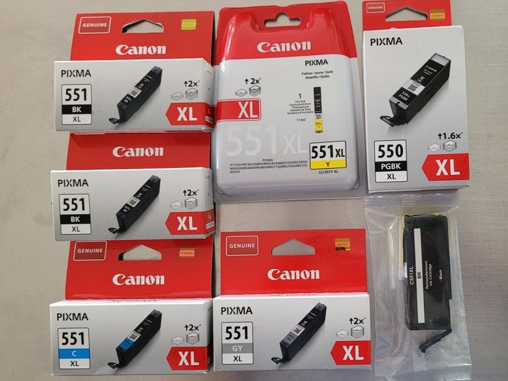 Diverse Canon Pixma 551 XL und 550 XL Tinte | Kaufen auf Ricardo