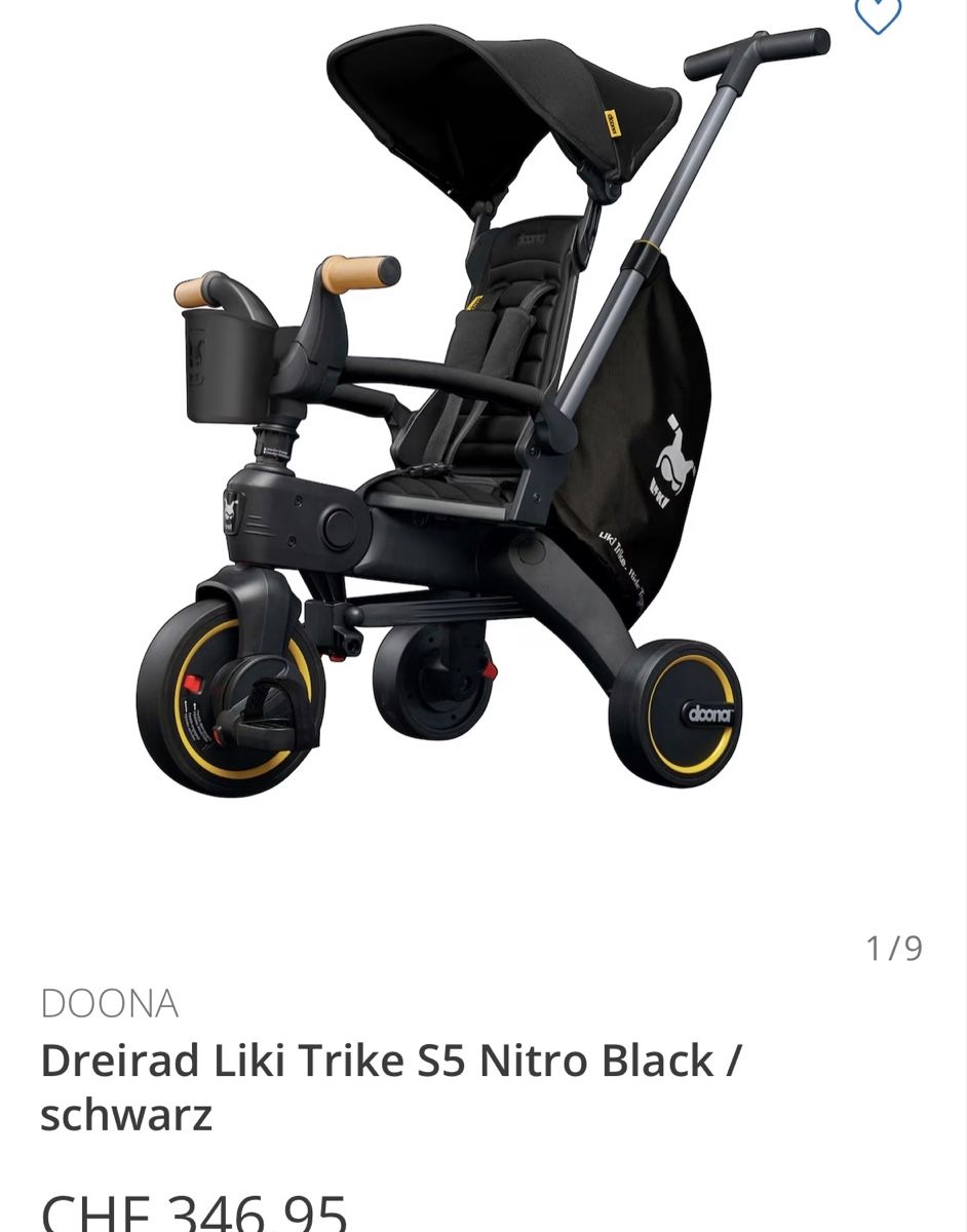 Doona Liki Trike S5 - Kinderdreirad in Schwarz wie neu! (Neu (gemäss ...