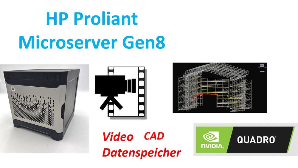 PC HP Microserver Gen8 NVIDIA K620 16GB 250GB SSD+ 4x 2TB HD (Gebraucht ...