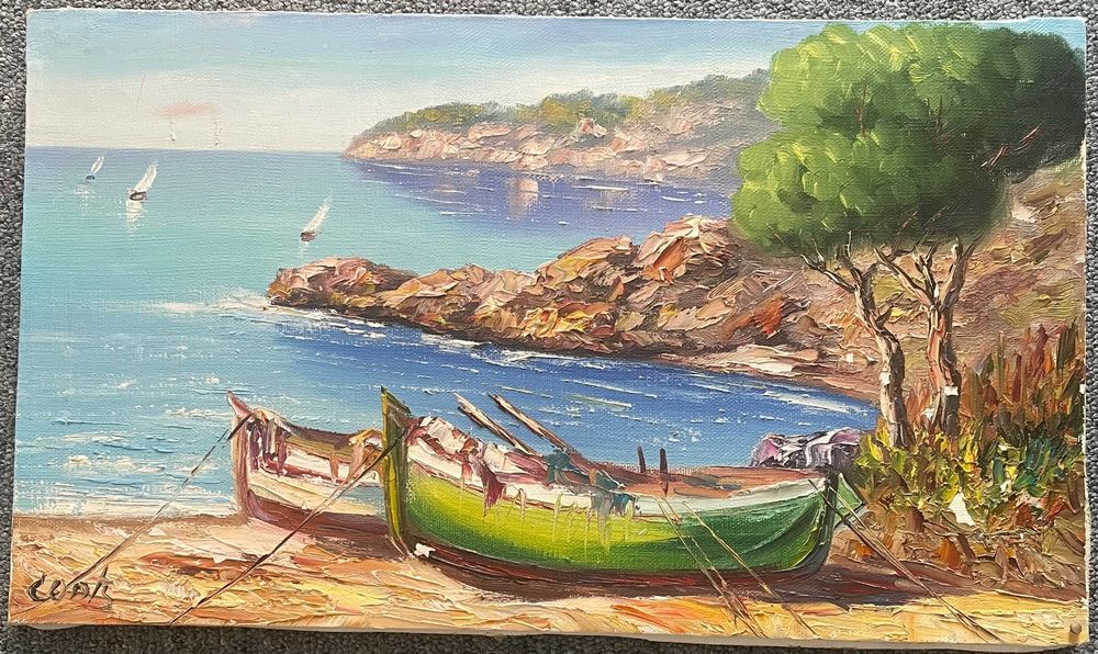 Küste Gemälde Meer Landschaft Gemälde signiert Conts (Gebraucht) in ...