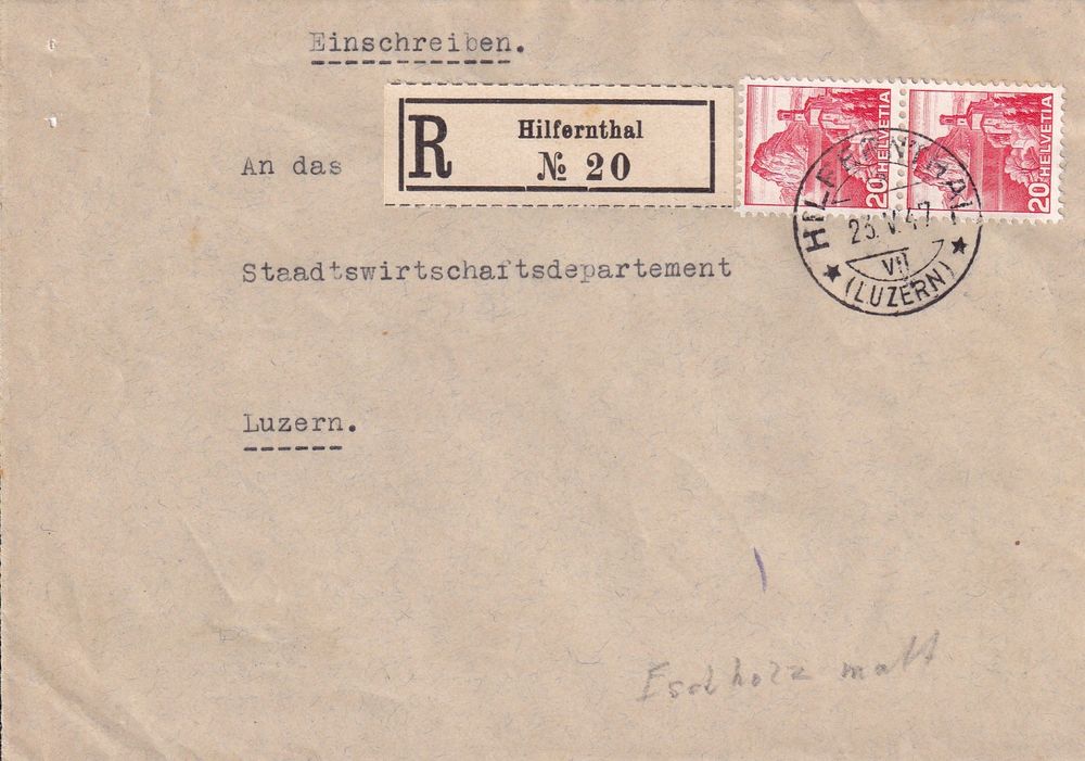 Hilferrnthal b.Escholzmatt R.Brief selt. Poststempel LU (Gebraucht) in ...