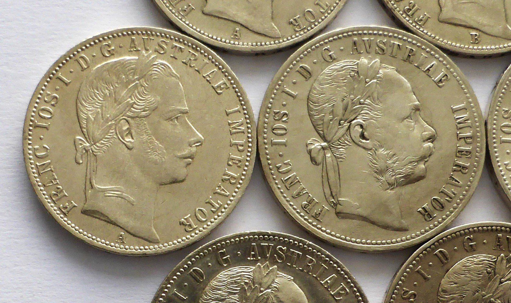 Franz Josef I - ÖSTERREICH, 10x Florin 1858-1888, Silber 900 (Gebraucht ...