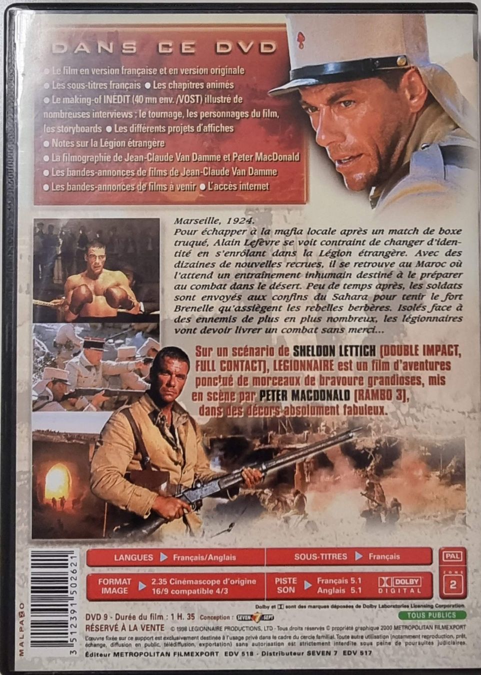 Legionnaire (1998, avec Jean-Claude Van Damme) (D'occasion) à La Tour ...
