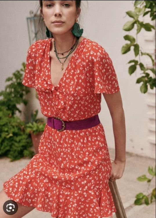 Sézane Gigi – Robe d’Été Fleurie Corail, Ultra Féminine (D'occasion) à ...