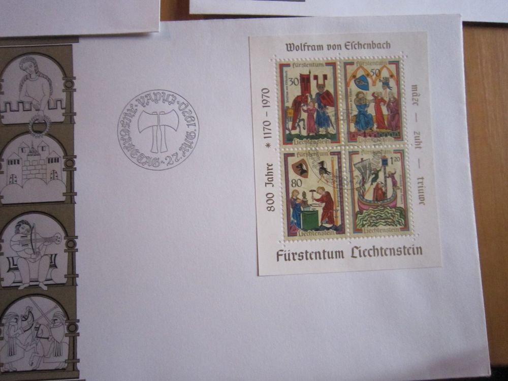 FL 1970 FDC Block und einzeln auf Grossbriefe (Gebraucht) in Gordola ...